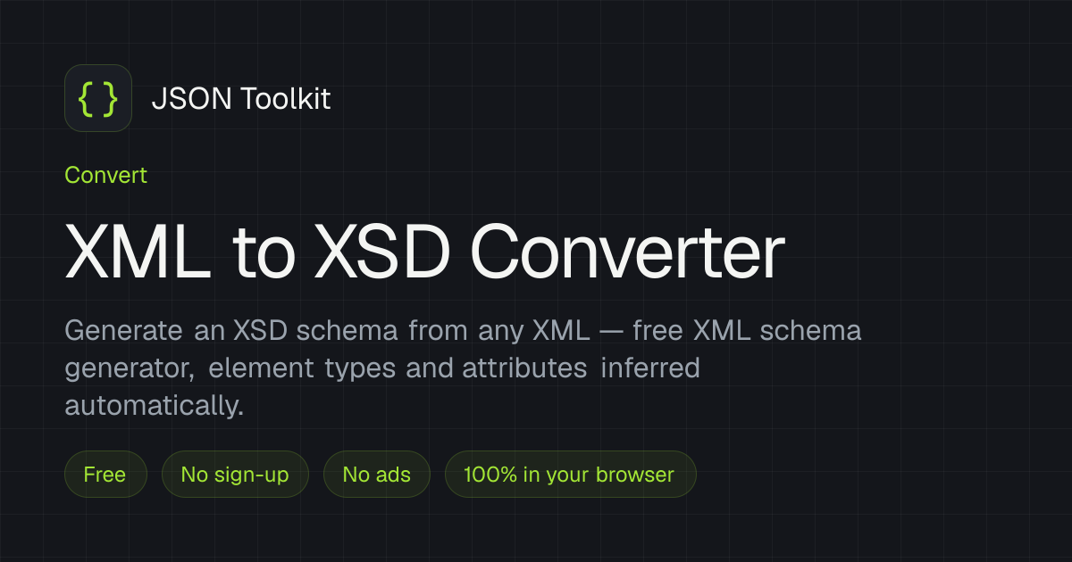 XML to XSD Converter — Free XML Schema Generator Online
